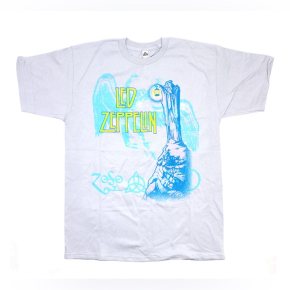Tops | Nwot Led Zeppelin Tee Shirt Gray Large | Poshmark